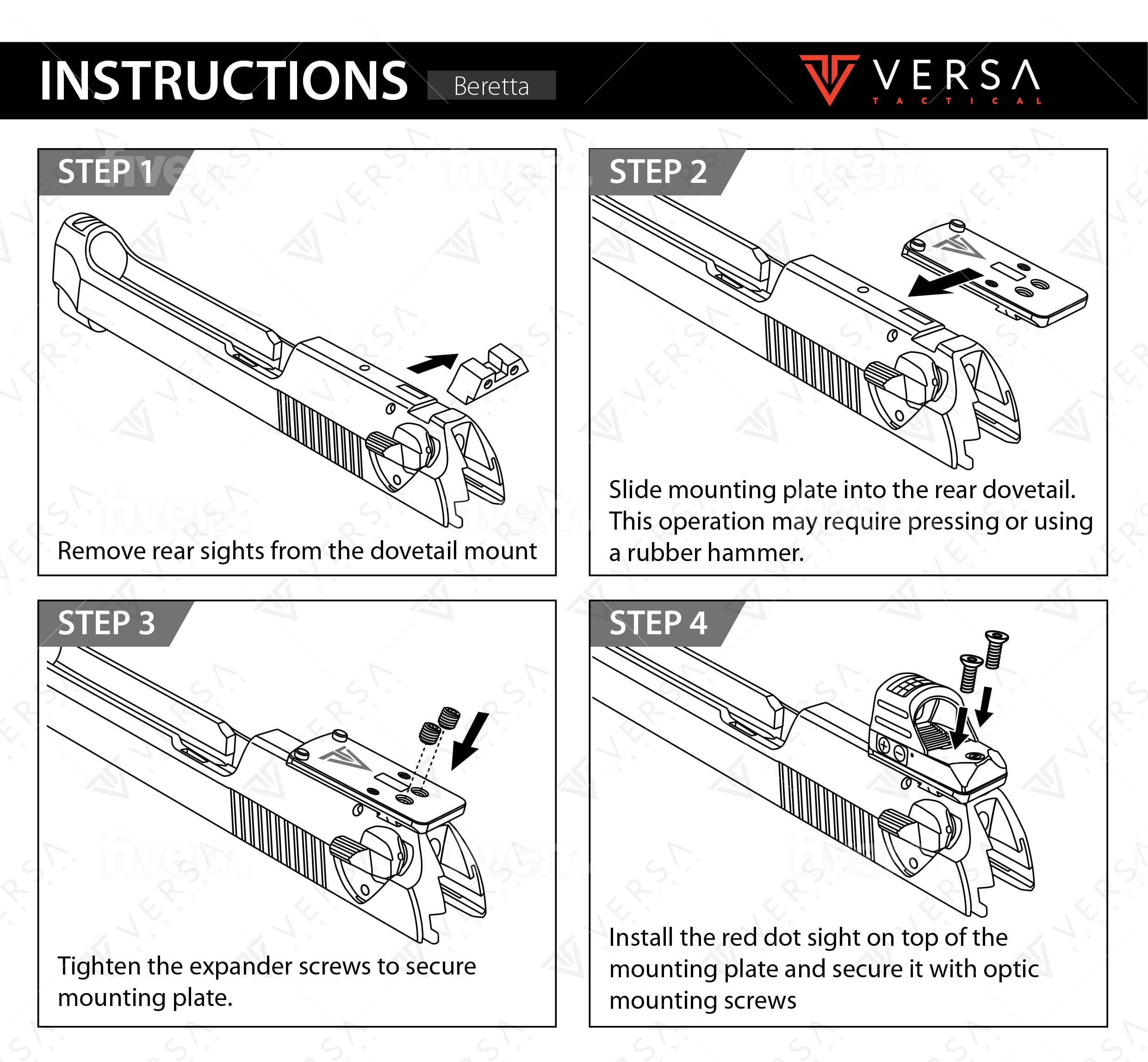Red Dot Installation Using Beretta Dovetail Red Dot Mount